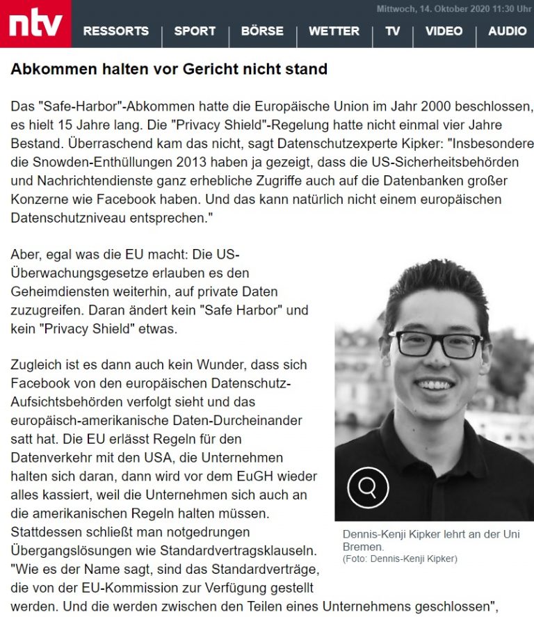 Interview mit n-tv: Facebook führt Brüssel vor – die EU weiß nicht, wie ...