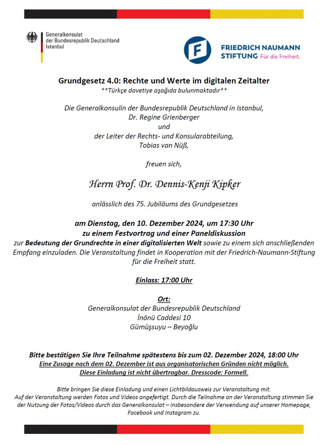 Teilnahme am Vortragsprogramm der Bundesregierung: Das Grundgesetz und ...